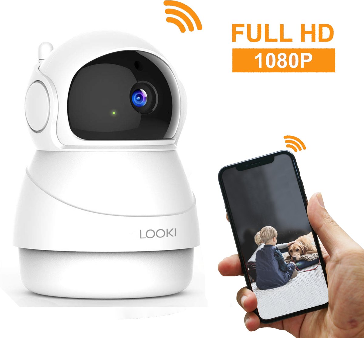 Looki® 1080P Cloud Wifi HD Camera met iOS & Android App - I8 Wit ...