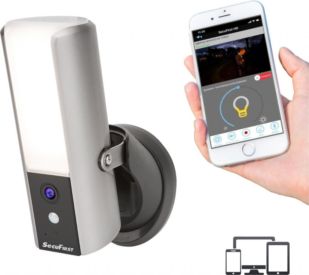 SecuFirst LCA230 Buitenlamp met geïntegreerde IP camera - 850 Lumen ...