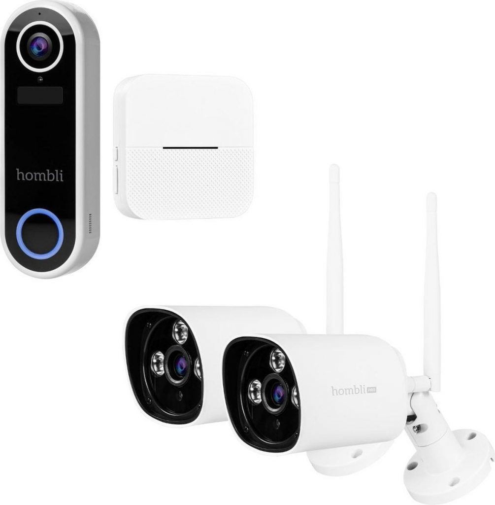 Hombli Smart Security Pack - Smart Doorbell + Chime - 2x Smart Outdoor ...