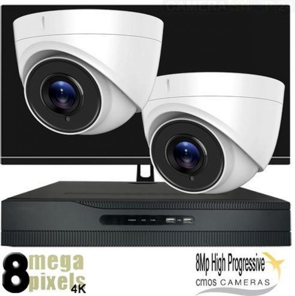 4K CVI camerasysteem - 27" 4K monitor - 2 domecamera's - 60 meter ...