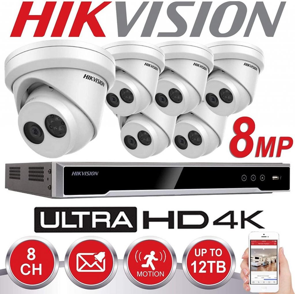 HIKVISION 8MP Systeem 8-kanaals NVR 4K UHD IP POE 8 MP Megapixel CCTV 6 ...