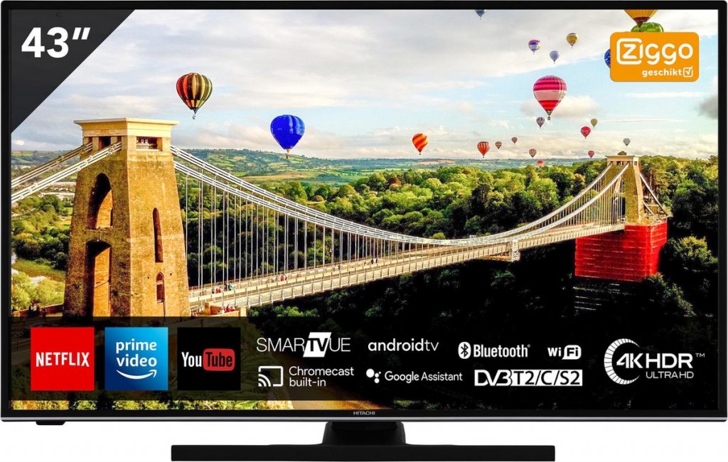 Hitachi 43HAK6150 UHD Android 43 inch Smart TV met ingebouwde ...