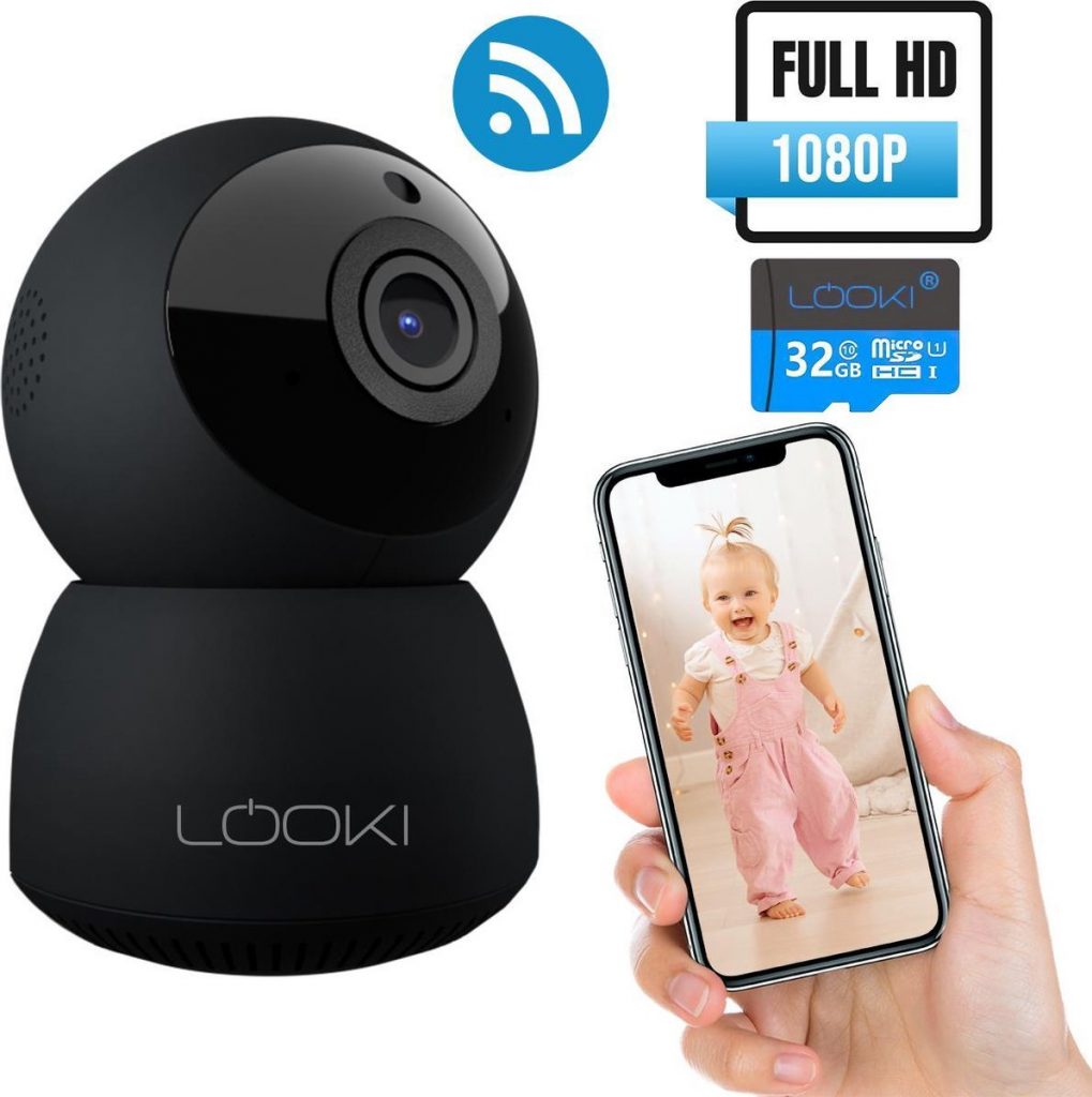 Looki® Beveiligingscamera - 1080P HD PTZ Wi-Fi - met 32GB SD kaart ...