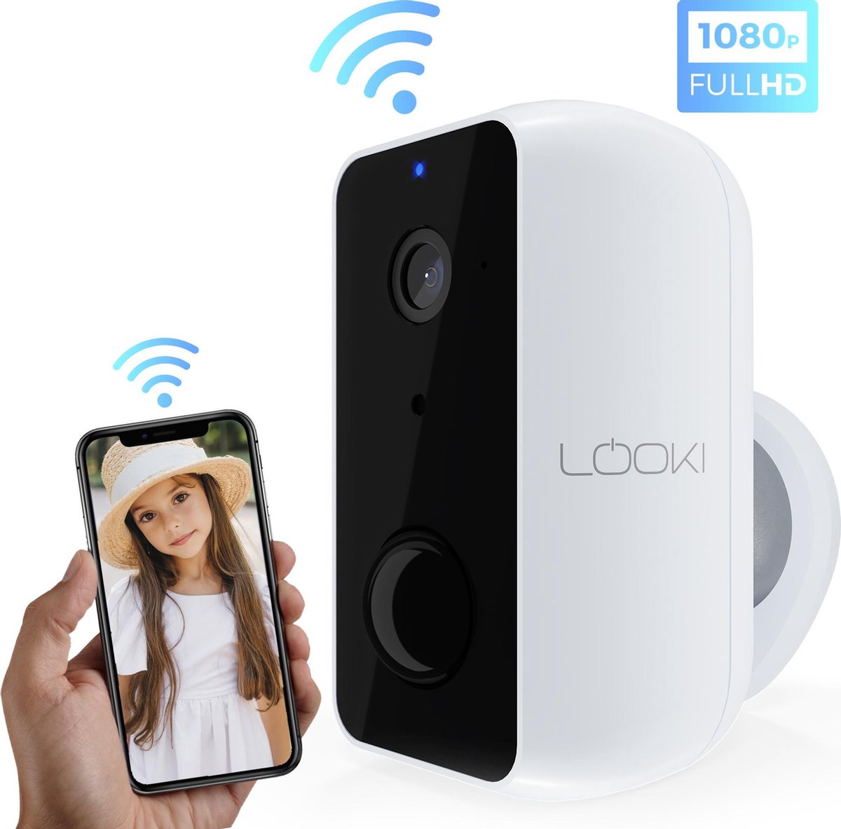 Looki® Draadloze FHD Beveiligingscamera op Batterijen - incl. GRATIS ...