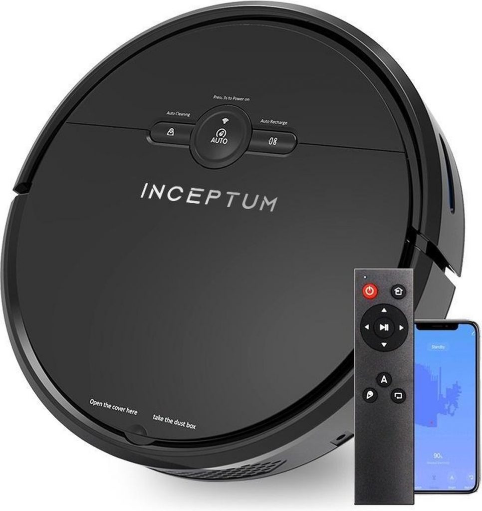 INCEPTUM® 3 -in-1 Robotstofzuiger Met Dweilfunctie - Zwart - Smart Gear ...