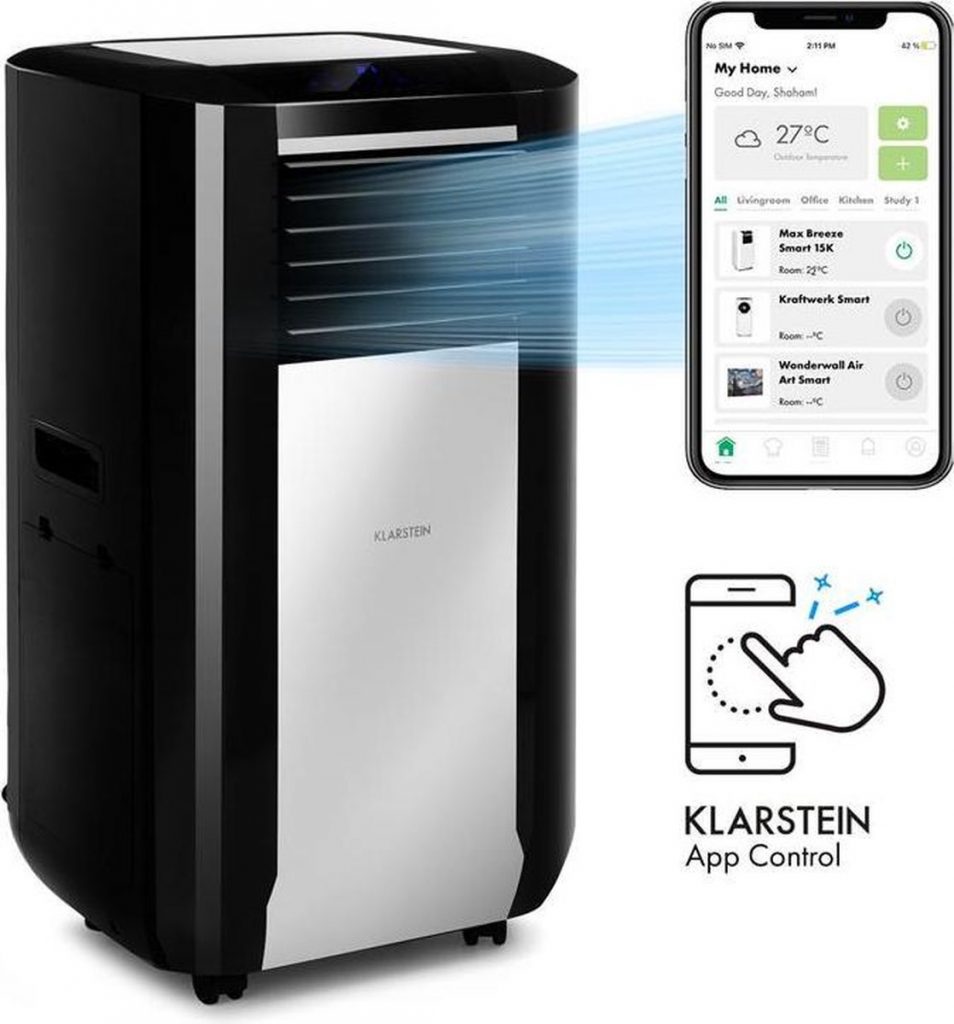 Klarstein Max Breeze Smart mobiele airco 15000 BTU /4,4 kW - 500 m³/h ...
