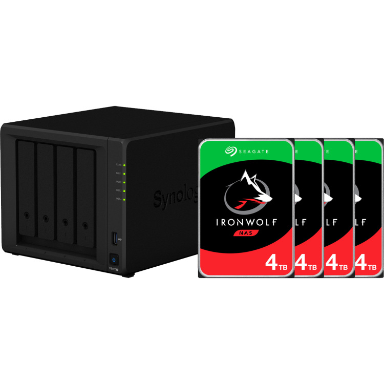 Synology DS920+ incl. 4x 4 TB Seagate Ironwolf harde schijf nas 2x USB ...