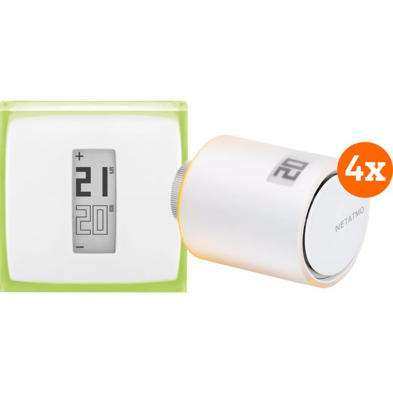 Netatmo Slimme Modulerende Thermostaat + 4 radiatorknoppen - Smart Gear ...