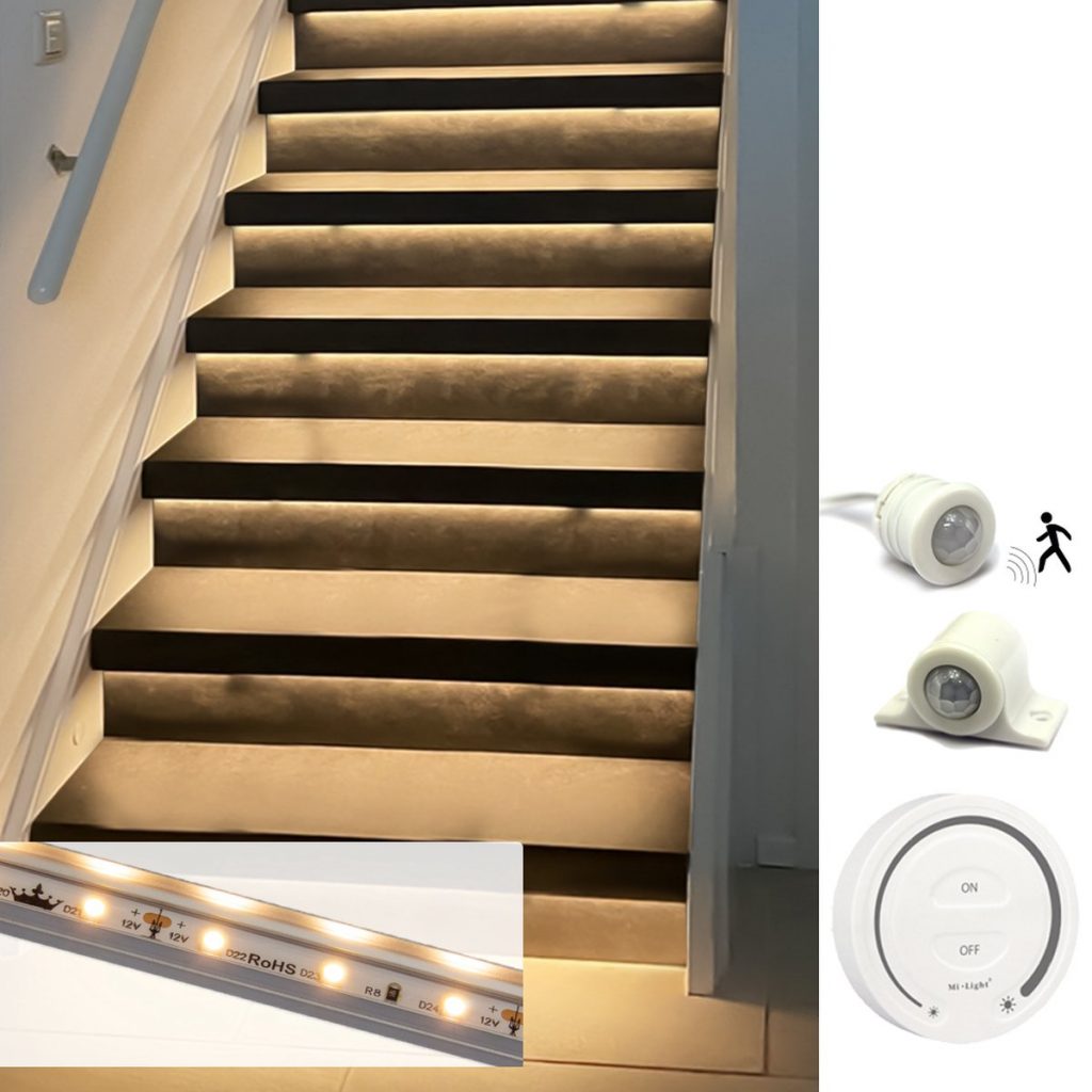 Trapverlichting led strips 130cm in aluminium profiel - Set voor max ...