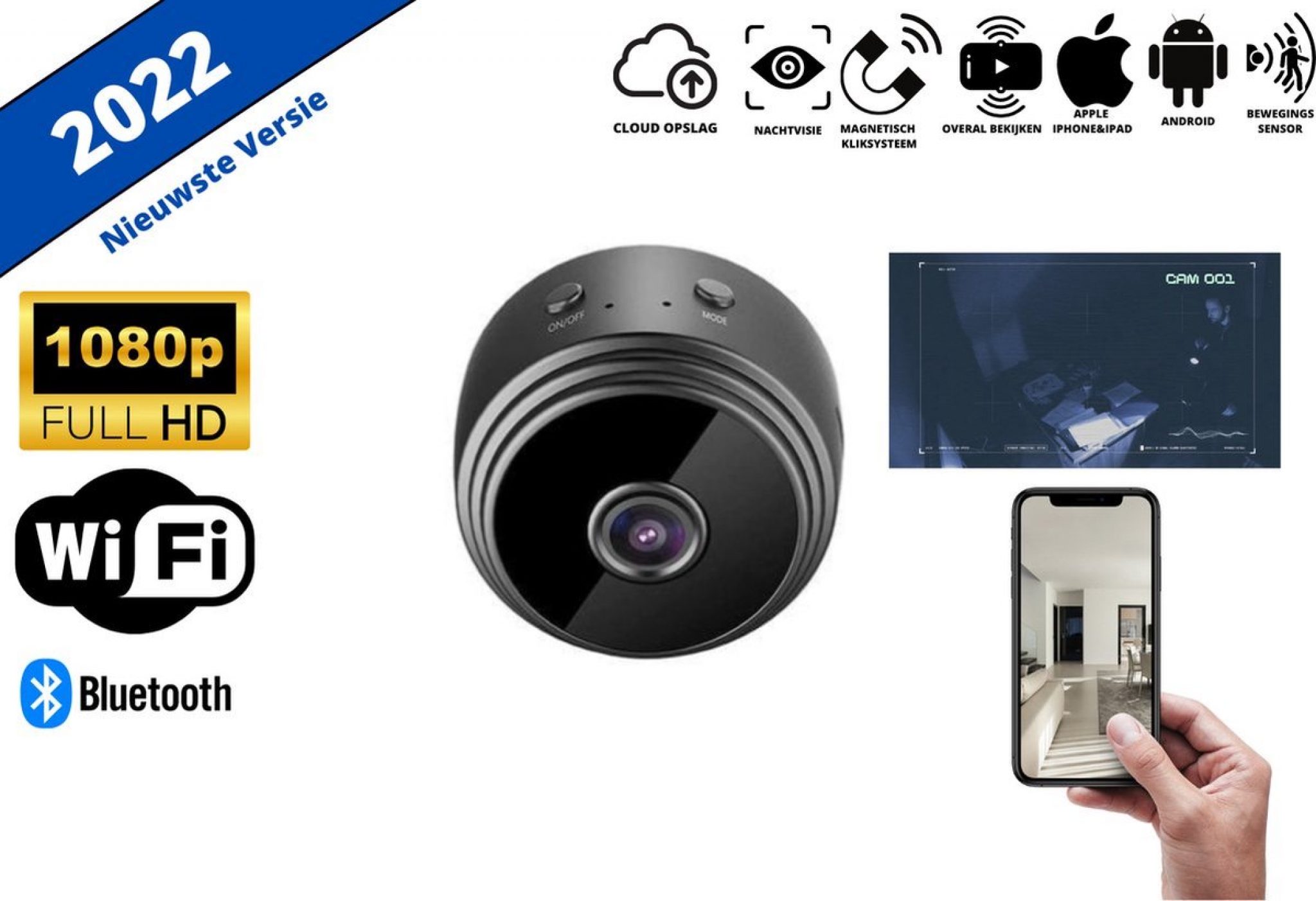 Smart Spy Camera 18000mAh - Verborgen Camera - Mini Camera - Spy Cam ...