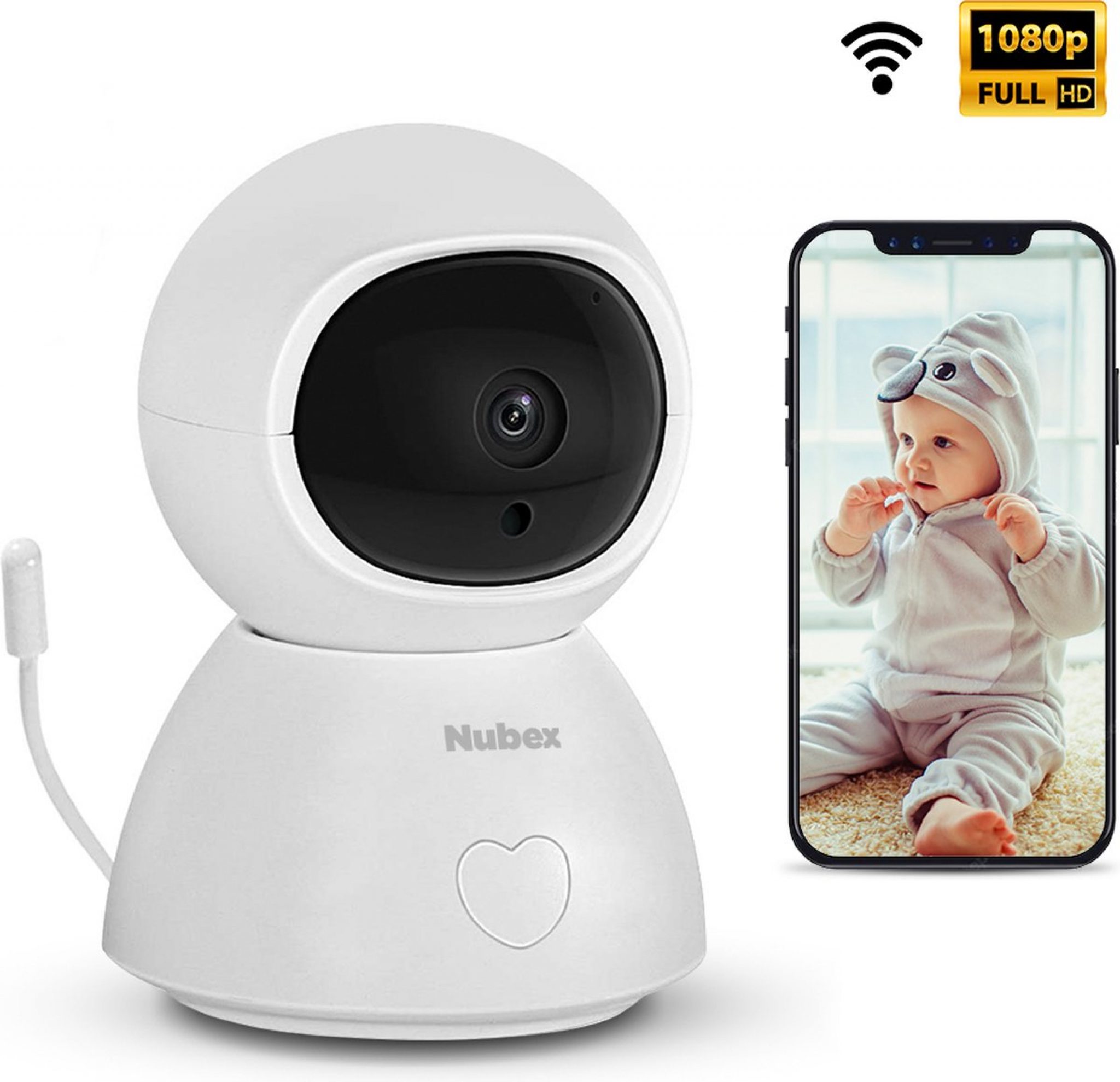 Nubex Full HD Babyfoon met Camera - Geluid en Bewegingsdetectie ...