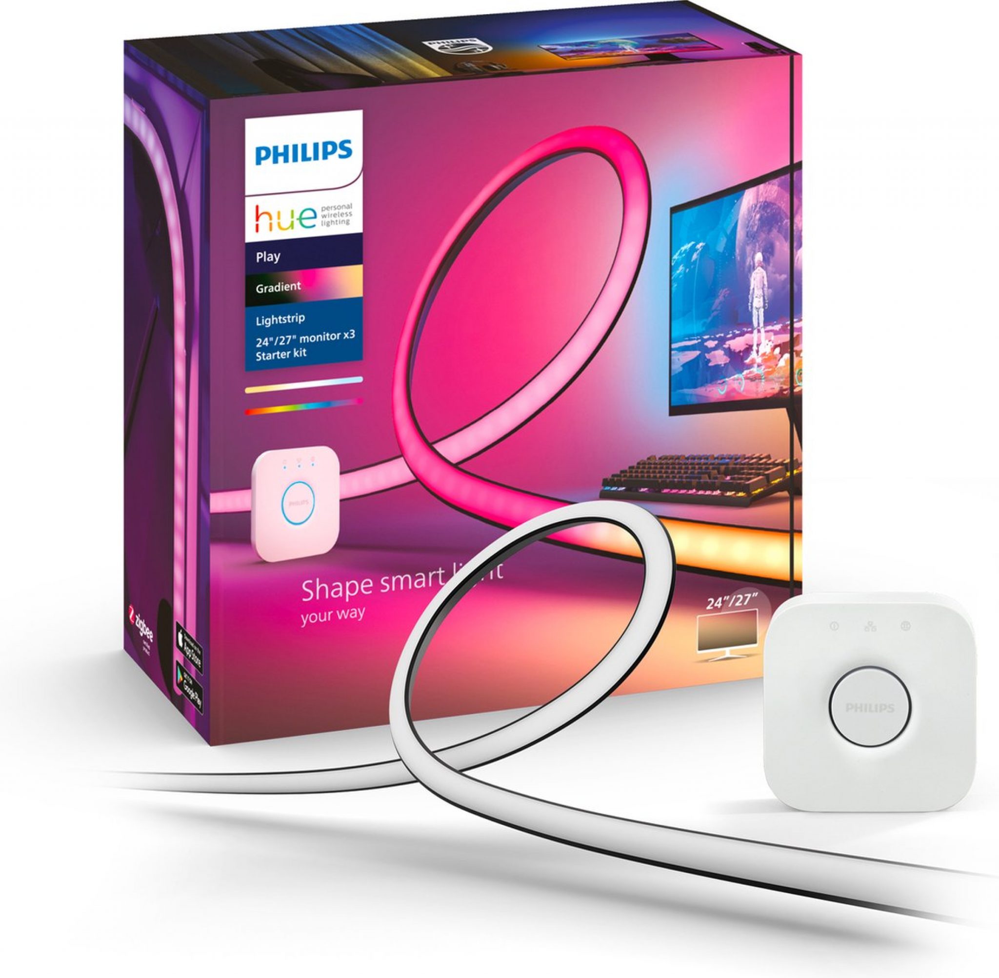 Philips Hue starterkit - Play gradient lightstrip PC monitor - wit en ...