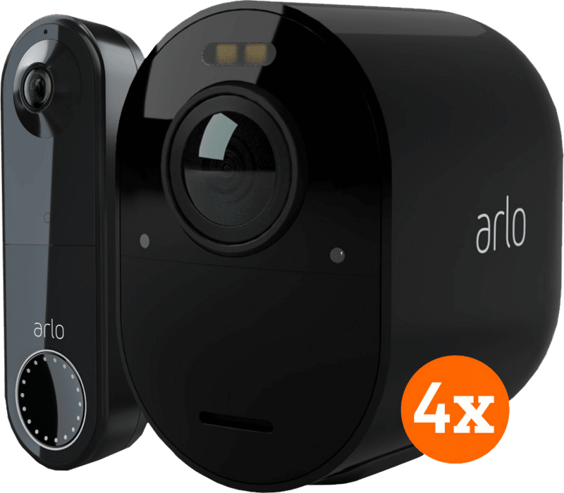 Arlo Ultra 2 Beveiligingscamera 4K Zwart 4-Pack + Arlo Wire Free Video ...