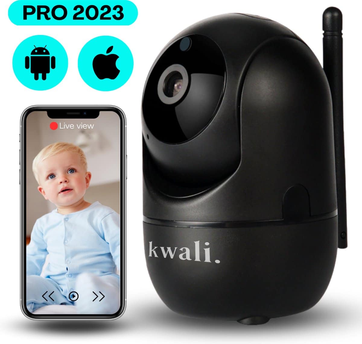 kwali.® Babyfoon met Camera en App (Gratis) - Bidirectionele Audio ...