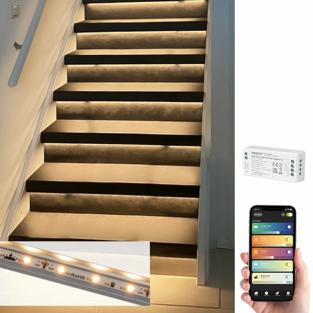 Trapverlichting ledstrip 130 cm met bewegingssensoren - Warm Wit ...